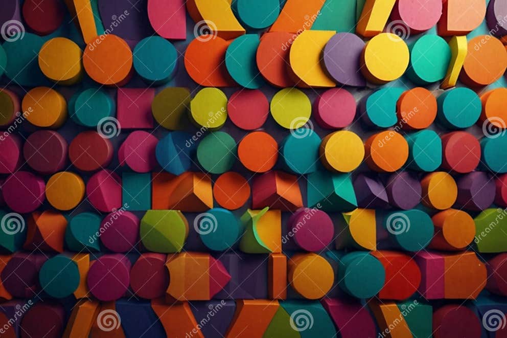 Colorful Wallpaper with Diverse Shapes Stock Illustration ...