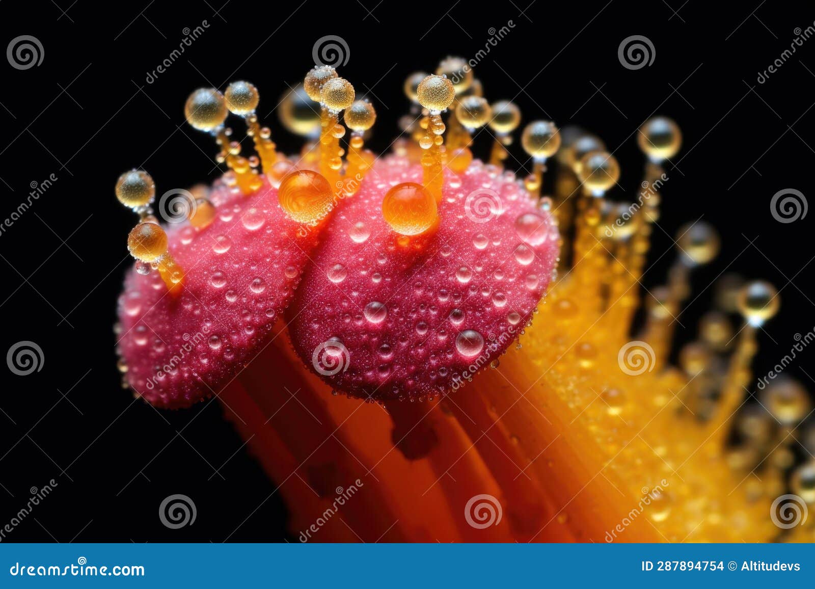 Vibrant Pollen Grains on a Flower Stamen Stock Illustration ...
