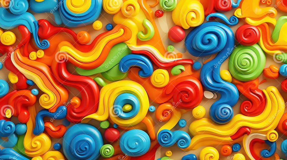Vibrant Polymer Surface with Wavy Abstract Patterns Dynamic and ...