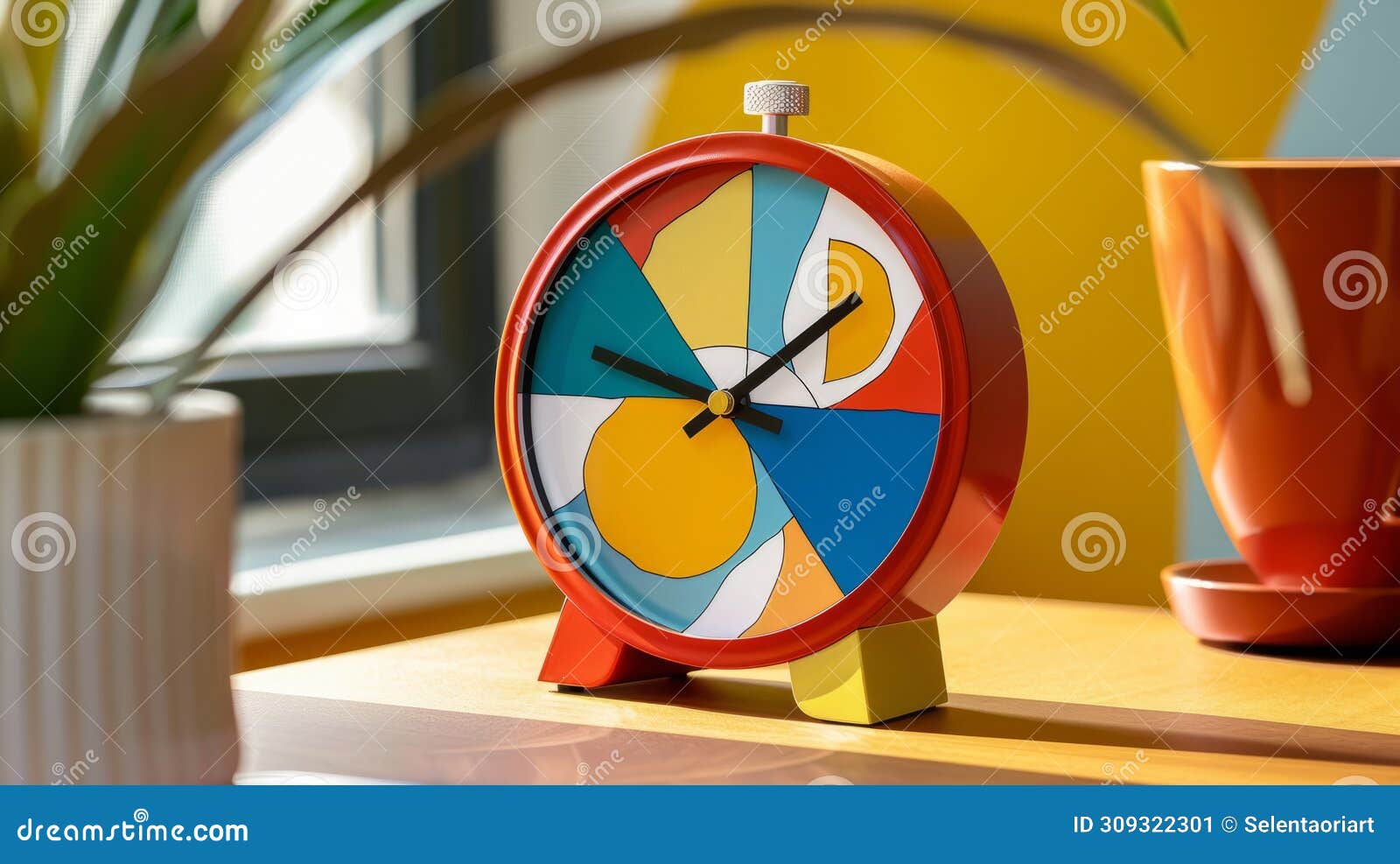 Vibrant Pop Art Desk Clock for Bold Spaces Stock Illustration ...