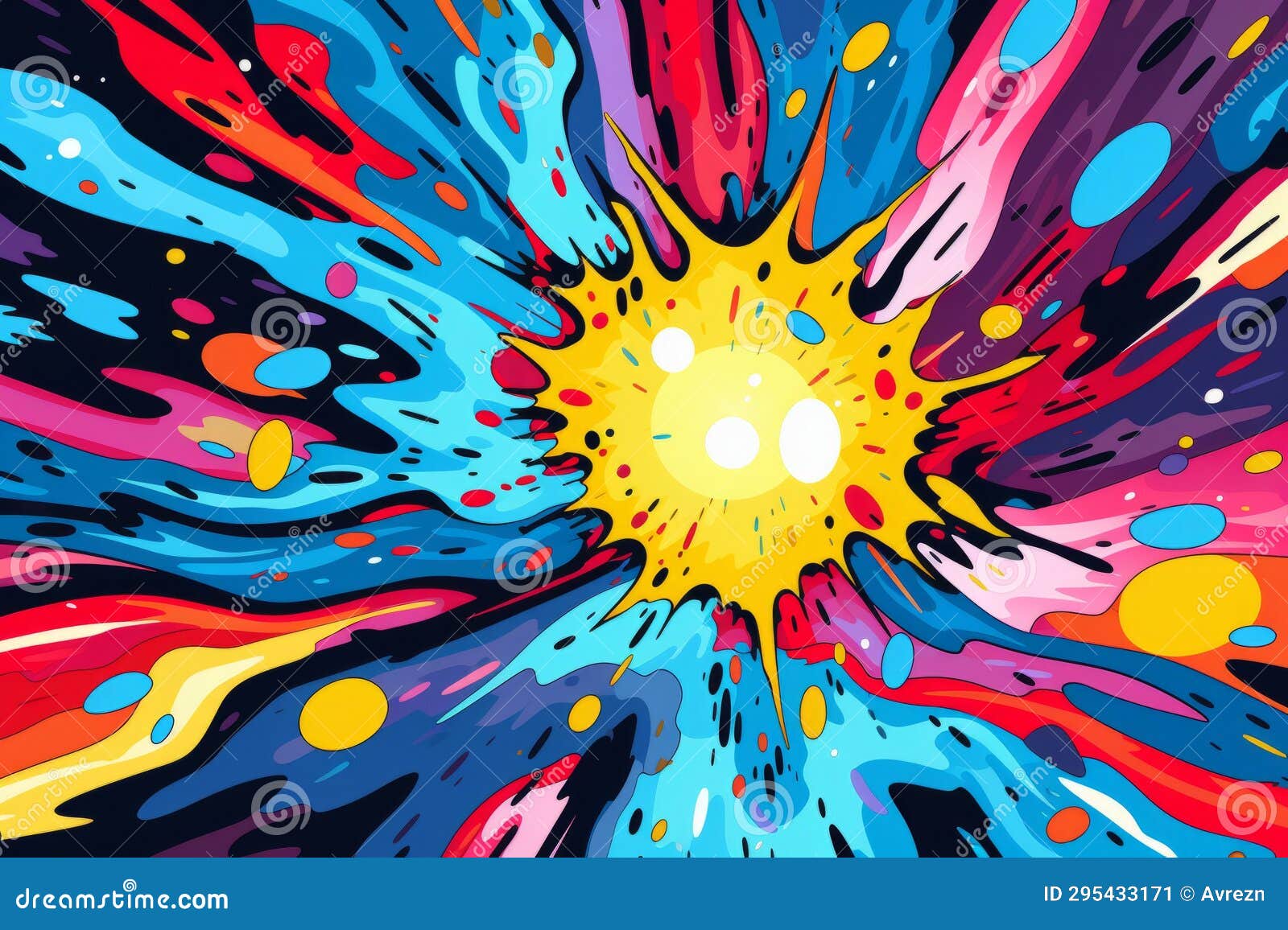 Vibrant Pop Art Explosion of Colors and Forms, Generative AI Stock ...