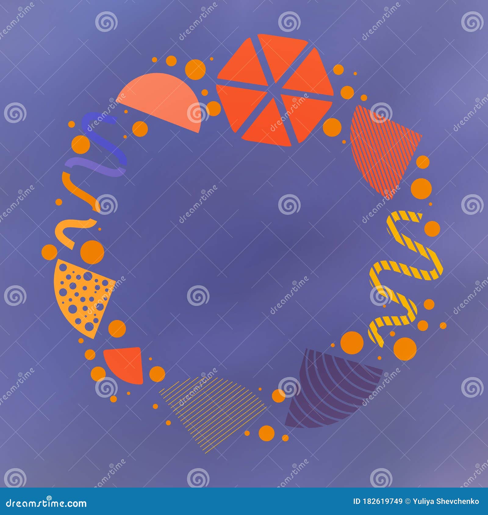 Vibrant Poster with Circular Abstract Shapes and Mesh Background Stock ...