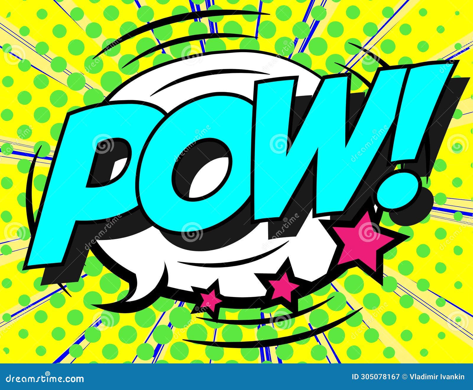 Vibrant POW Comic Burst Vector Stock Vector - Illustration of yellow ...