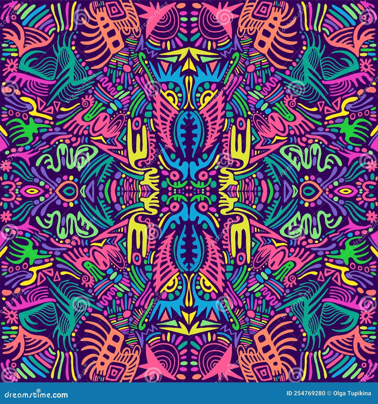 Vibrant Primitive Abstract Patterns Psychedelic Hippie Trippy Doodle ...