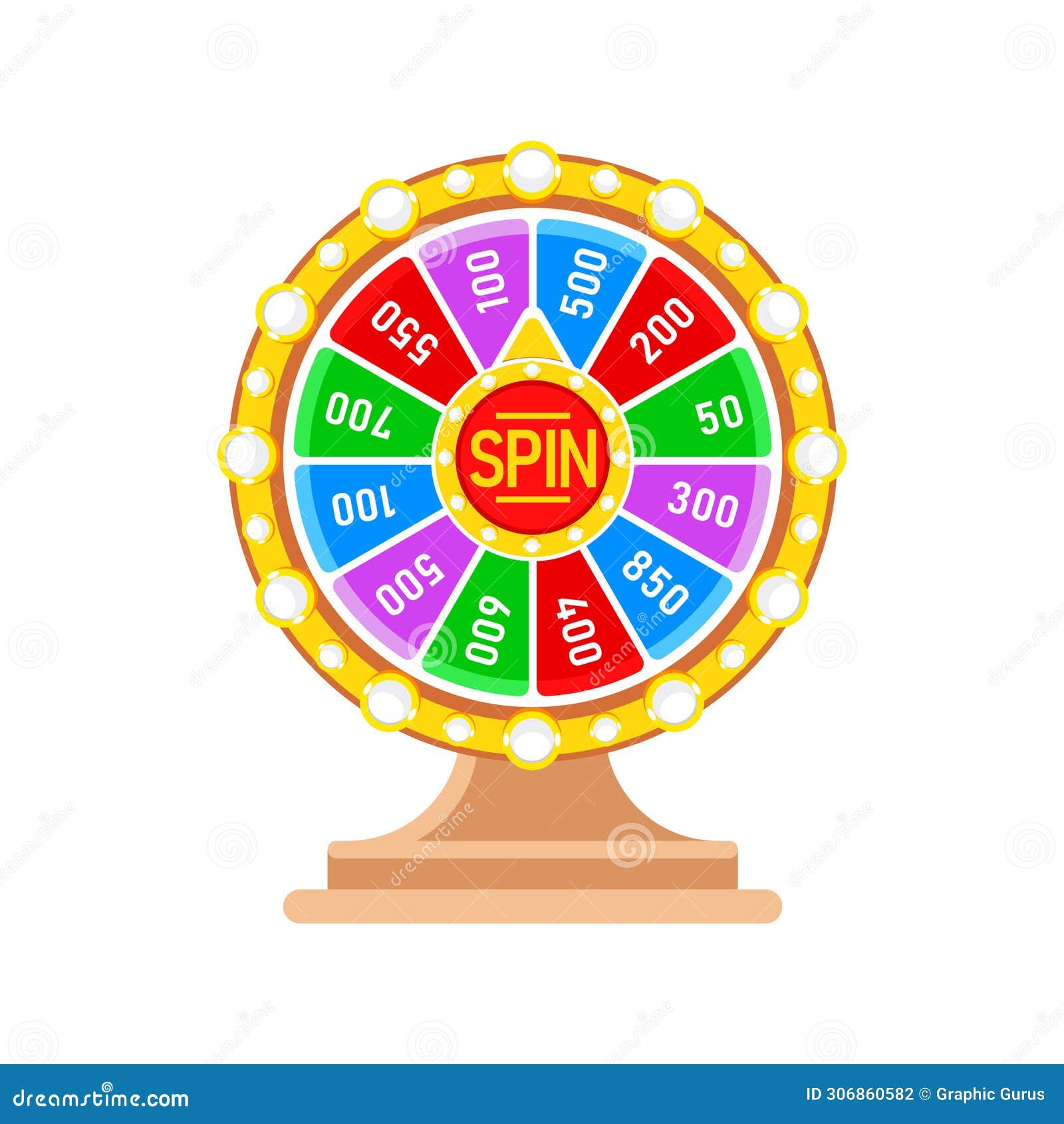 Vibrant Prize Wheel with Various Score Sections and a Central Spin ...