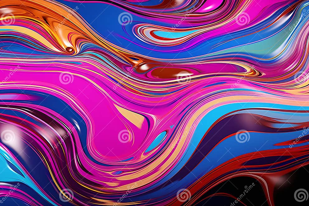 Vibrant Psychedelic Liquid Texture with Slow Diffusion Effect, High ...