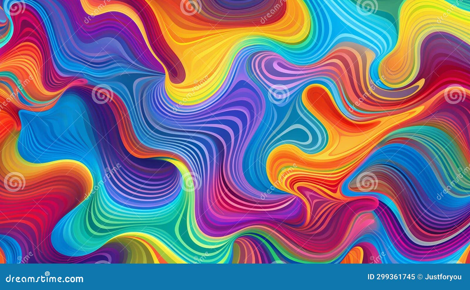 Vibrant Psychedelic Rainbow Swirl Pattern. Generative Ai Stock ...