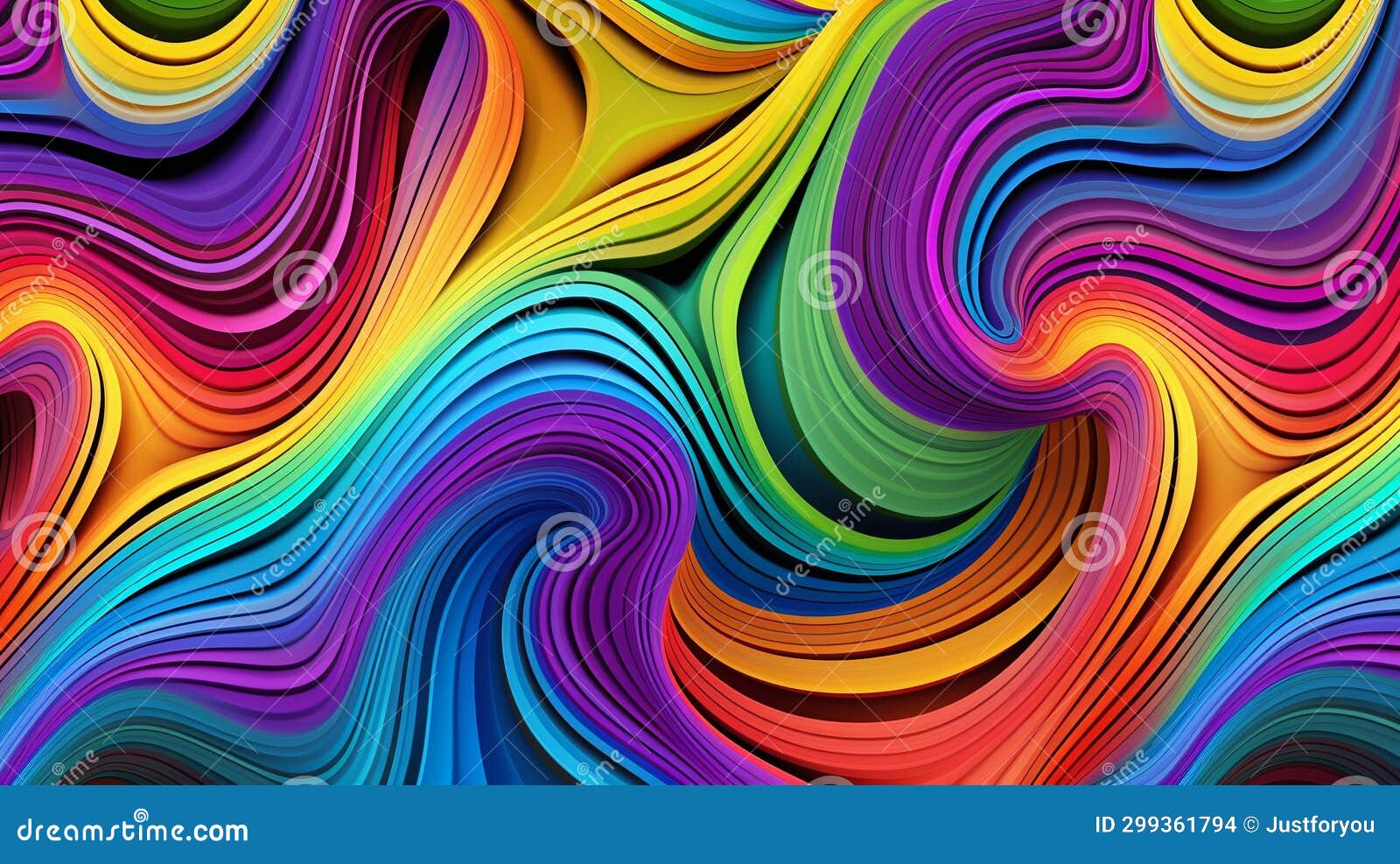 Vibrant Psychedelic Rainbow Swirl Pattern. Generative Ai Stock ...