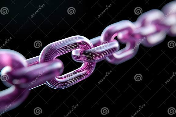Vibrant Purple Chain with Glossy Finish Featuring Binary Code Patterns ...