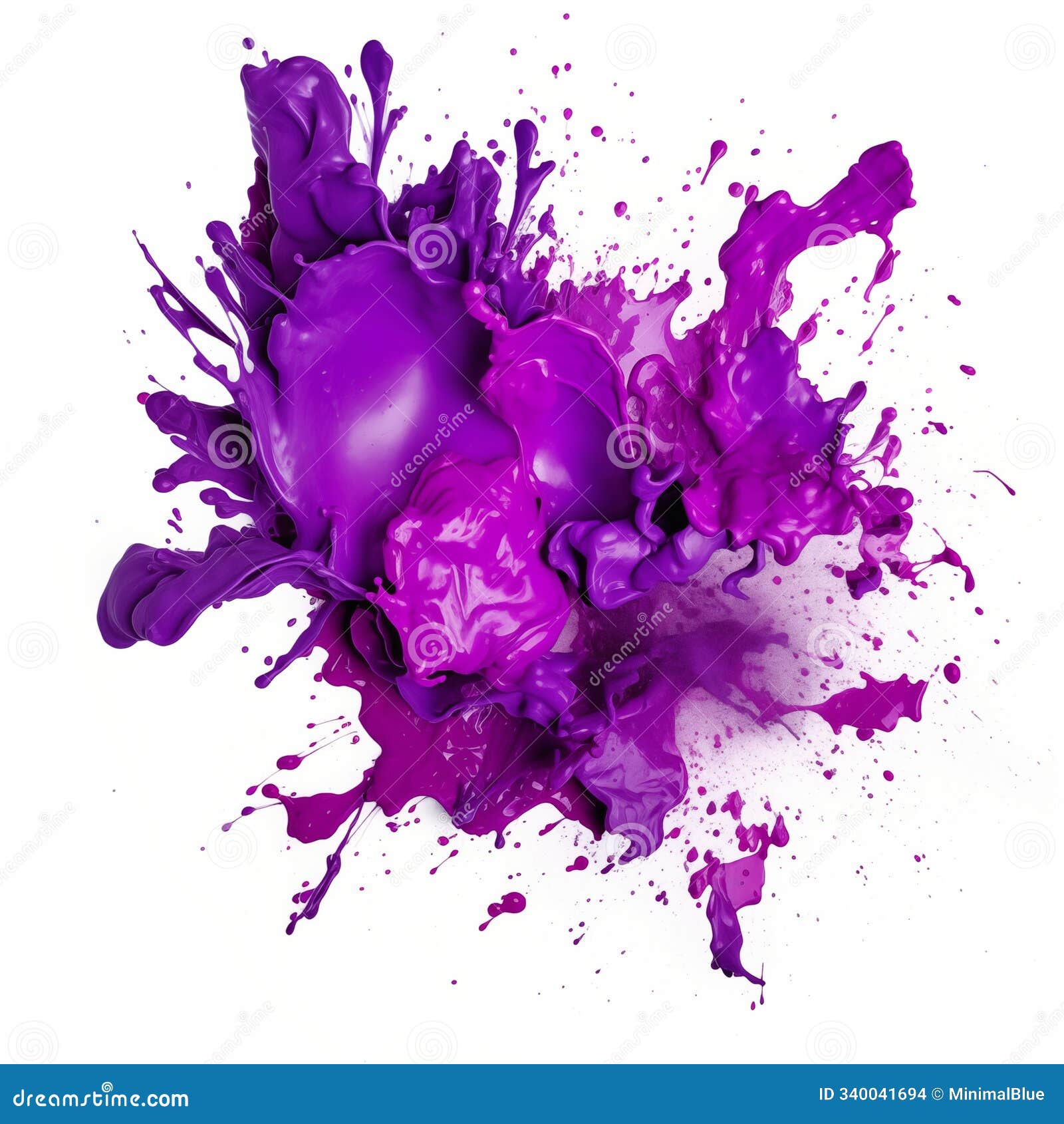 Vibrant Purple Paint Splash Explosion on White Background Stock ...