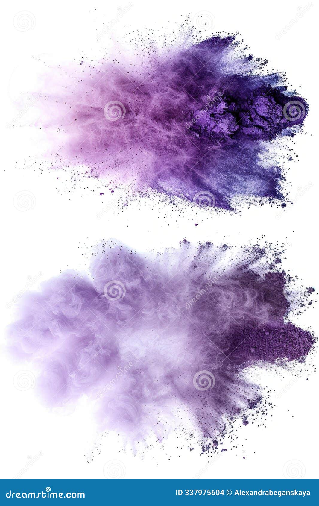 Vibrant Purple Powder Explosion Captured on a White Background Stock ...