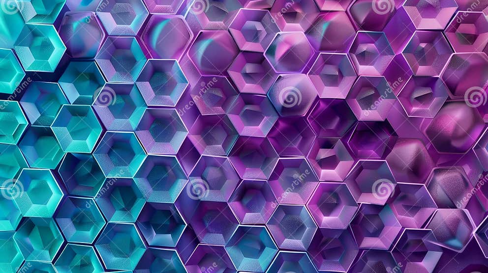 Vibrant Purple and Turquoise Honeycomb Pattern Seamless Abstract Backdrop for Design Projects ...