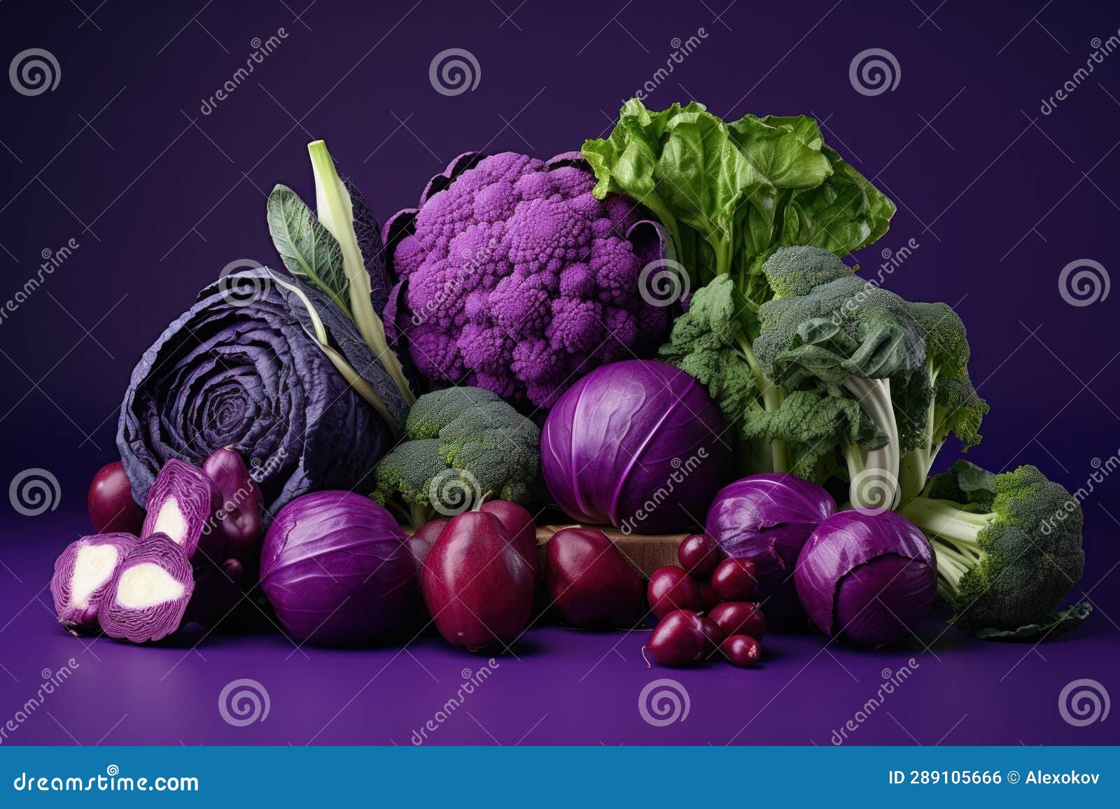 Vibrant Purple Vegetables on a Plate AI Generated Stock Illustration ...