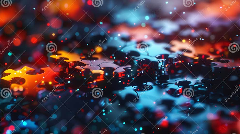 Vibrant Puzzle Pieces Scattered, Representing Complexity and ...