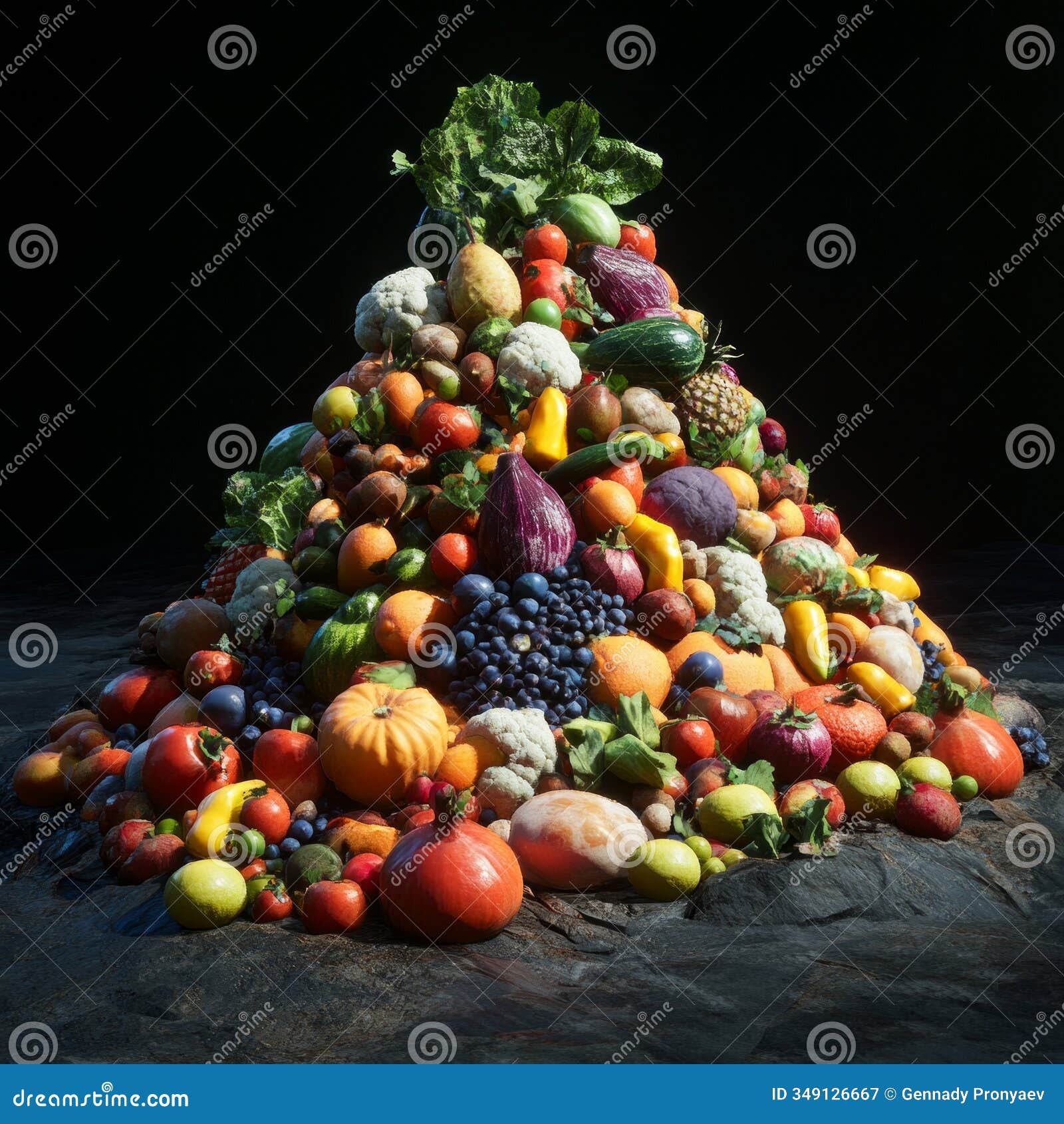 Vibrant Pyramid Of Assorted Fresh Fruits Royalty-Free Stock Photo ...