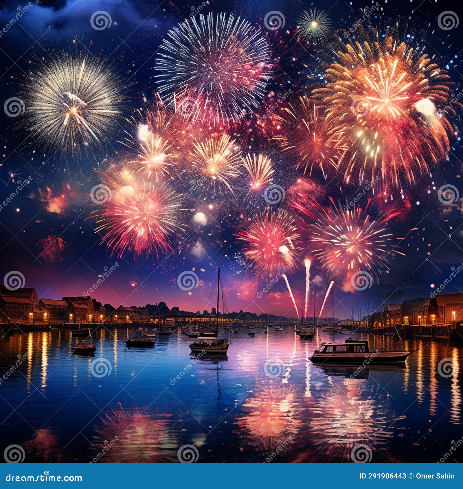Vibrant Pyrotechnic Display: Awe-inspiring Fireworks Lighting Up the ...