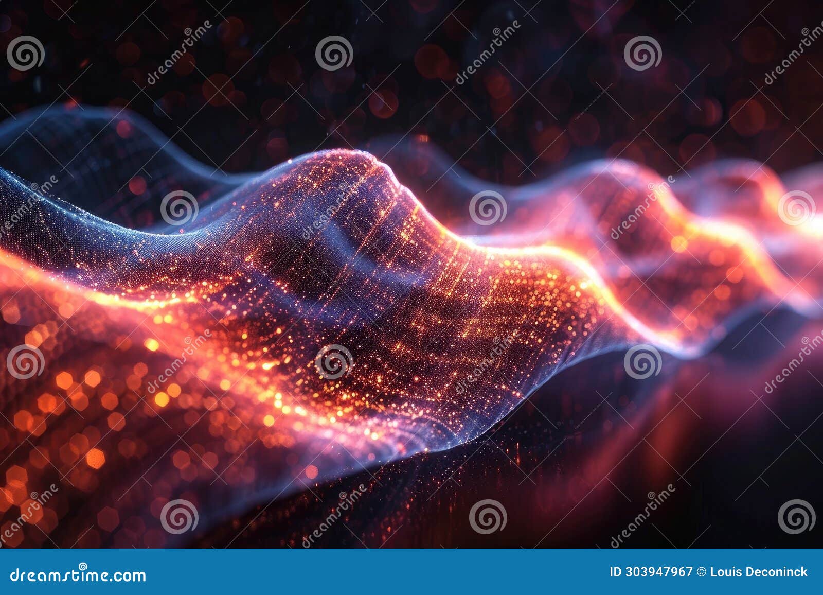 Vibrant Quantum Waveforms stock illustration. Illustration of patterns ...