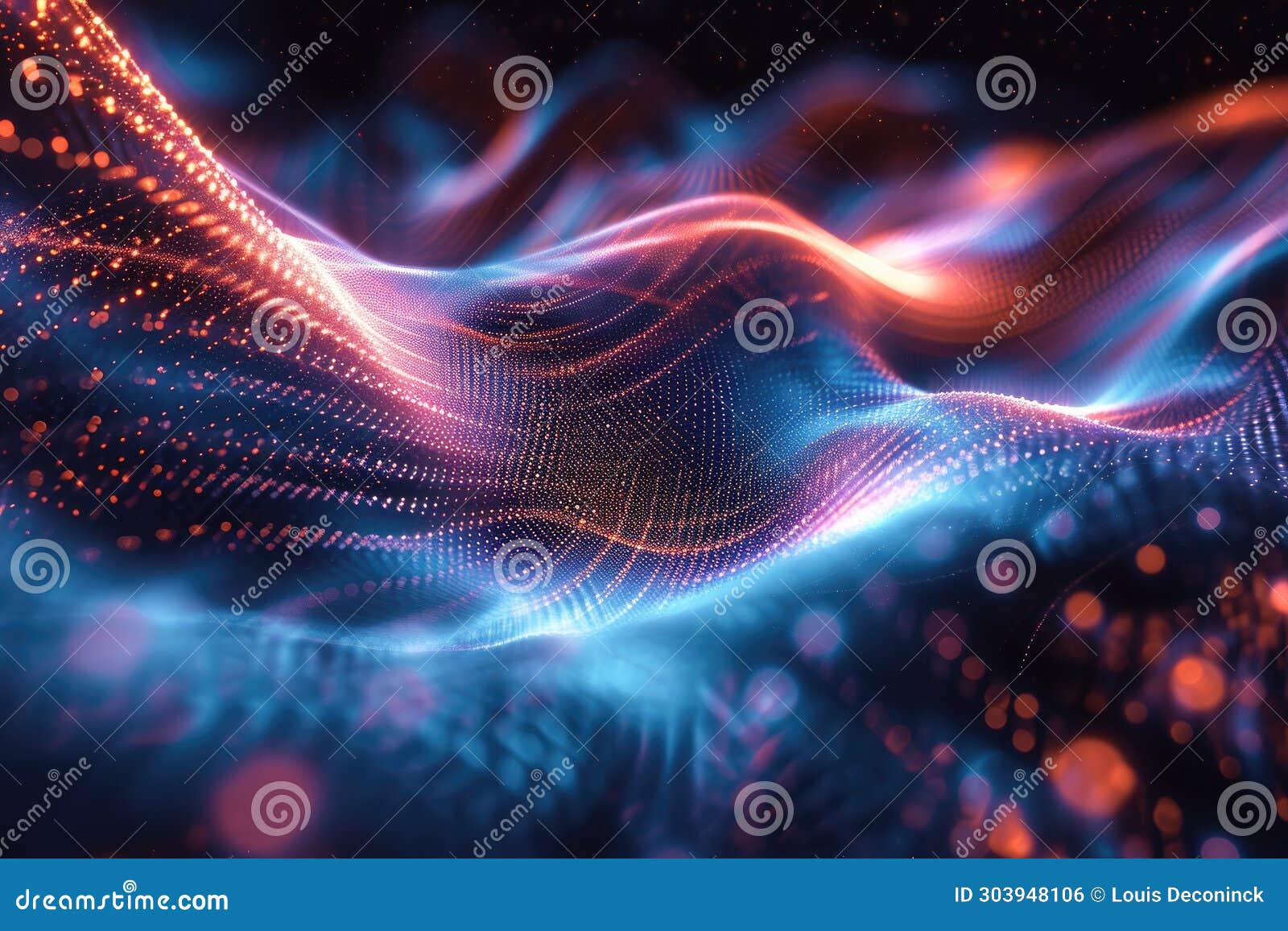 Vibrant Quantum Waveforms stock illustration. Illustration of ...