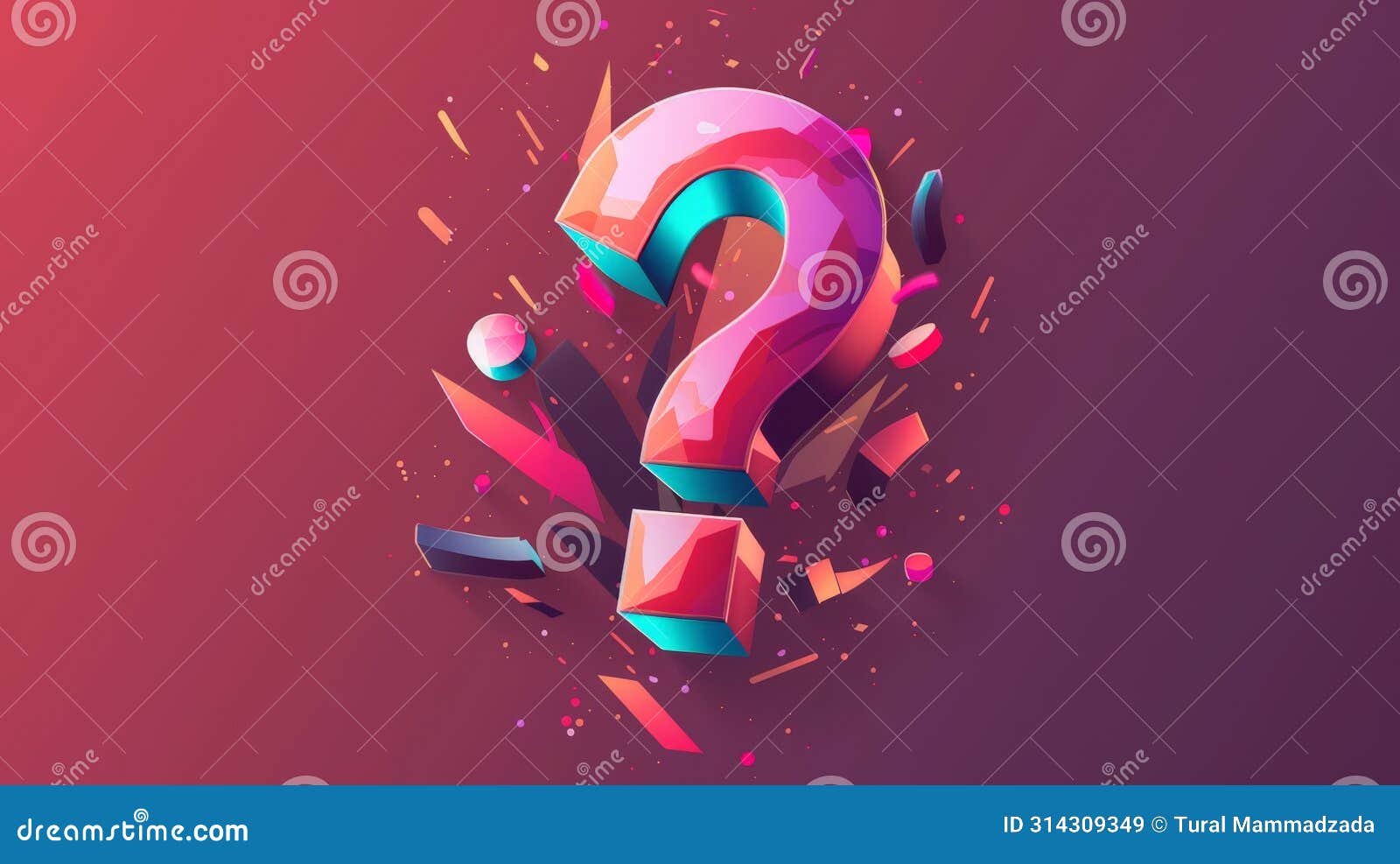 A Vibrant Question Mark Against a Pink Backdrop Stock Illustration ...