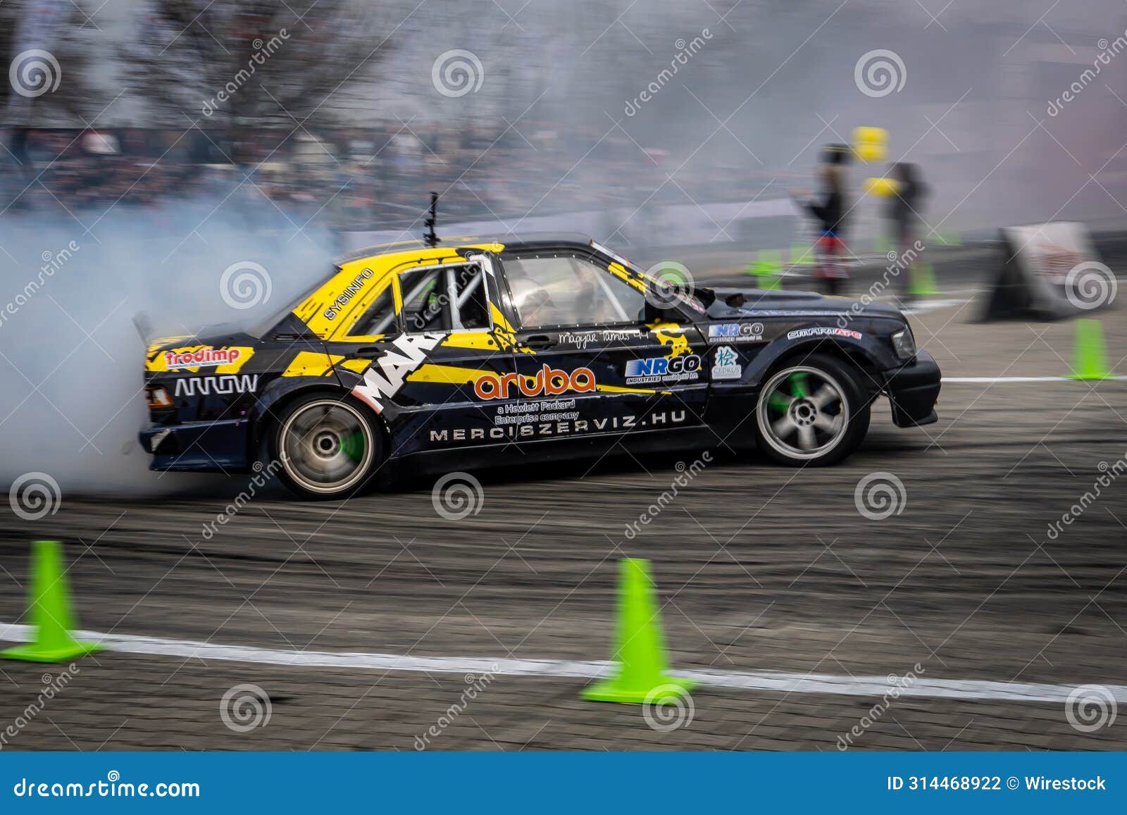 Vibrant Race Car Speeding with a Drift on the Track Editorial ...