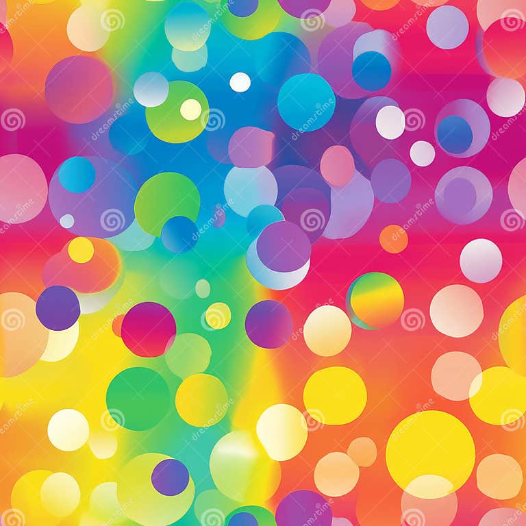 A Vibrant Rainbow Bubble Pattern, with Translucent Floating Circles of ...