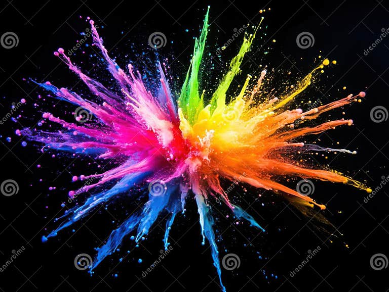 Vibrant Rainbow Color Explosion, a Stunning Visual Spectacle Stock ...