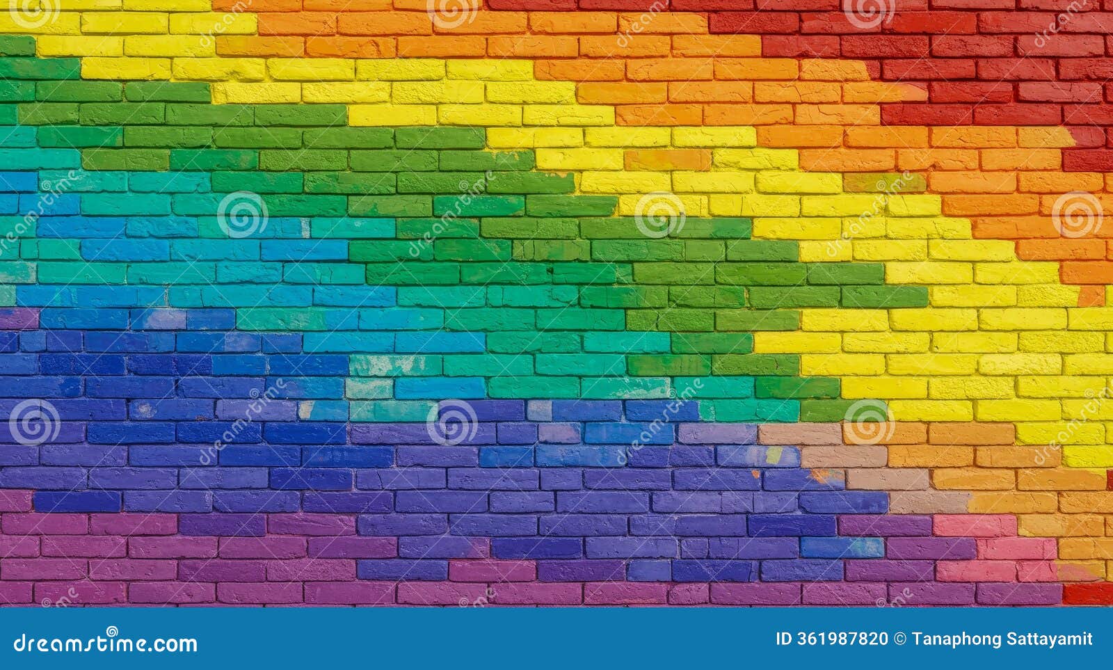Rainbow Brick Wall Background Vibrant Rainbowcolored Brick Wall Texture ...