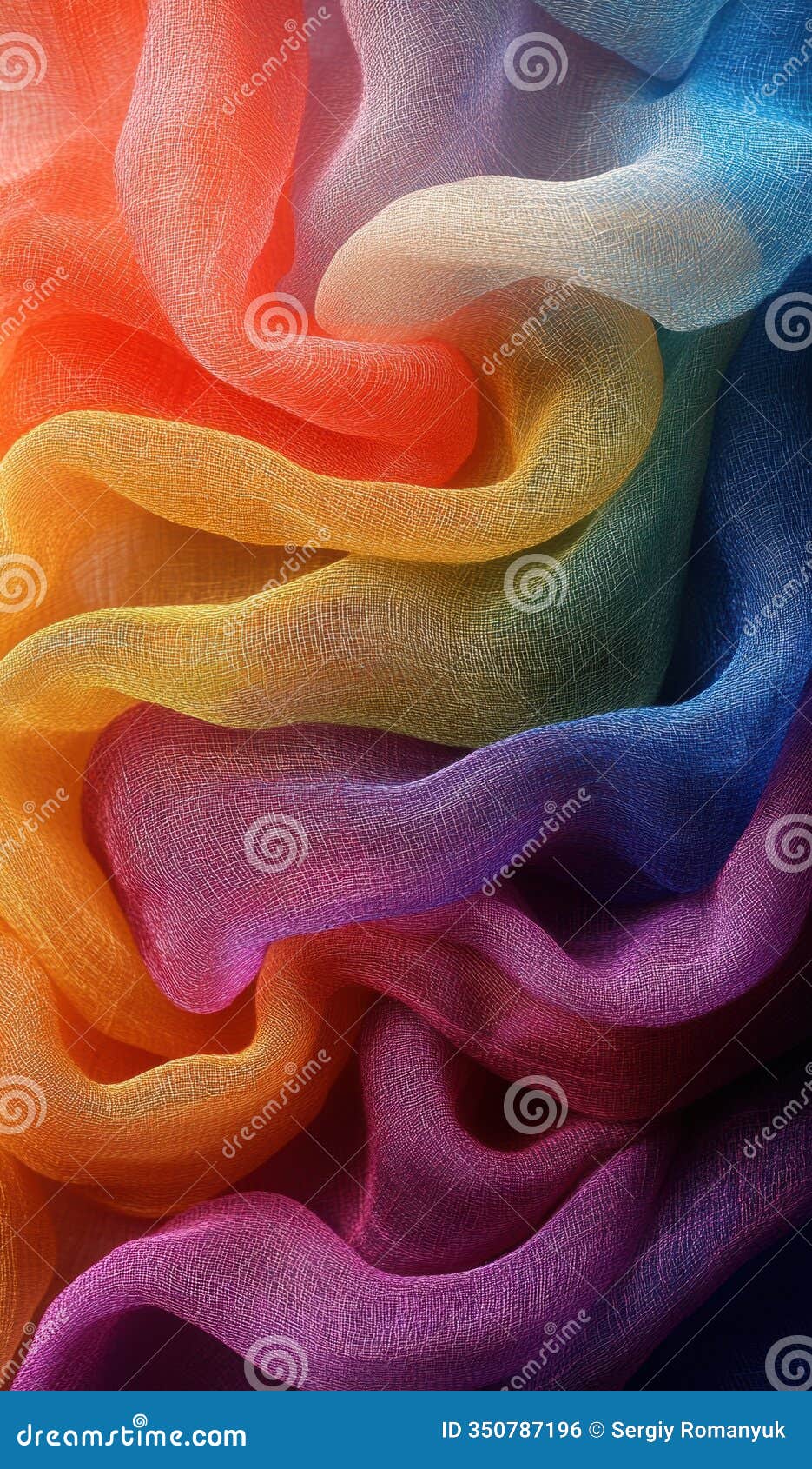 Vibrant Rainbow Colored Cloth Displaying Horizontal Stripes with a ...