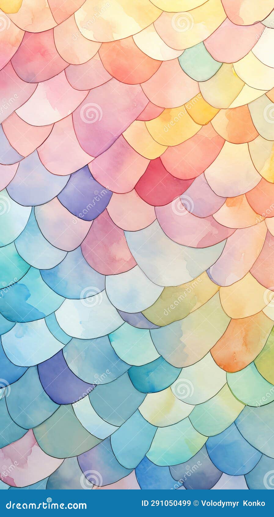 A Vibrant Rainbow-colored Fish Scale Painting Stock Illustration ...