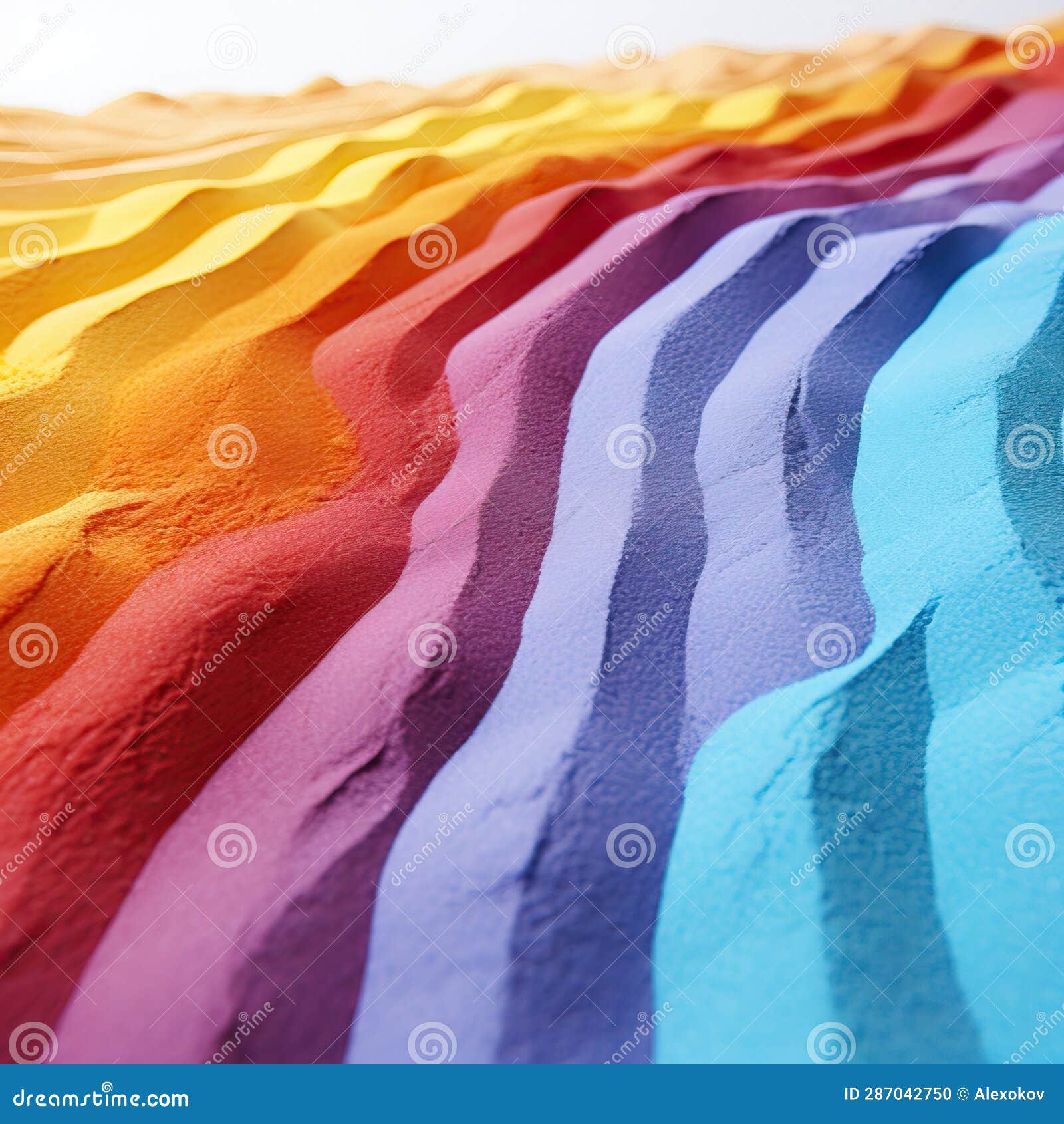 Vibrant Rainbow Colored Sand Stripes Close-Up AI Generated Stock ...