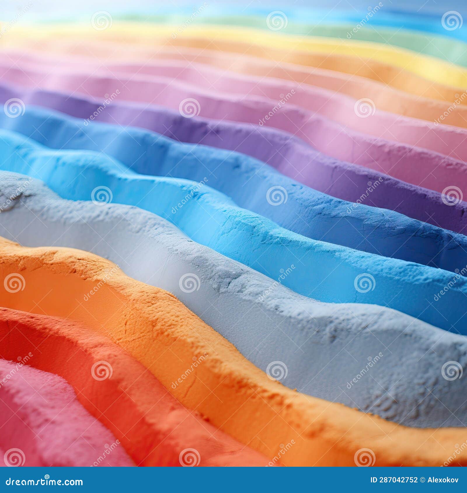 Vibrant Rainbow Colored Sand Stripes Close-Up AI Generated Stock ...