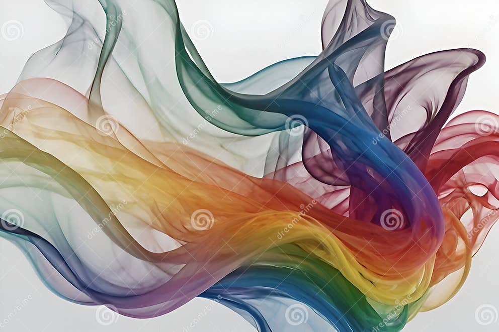 Vibrant Rainbow-colored Smoke Flows Dynamically, Creating a Mesmerizing Illustration. Stock ...