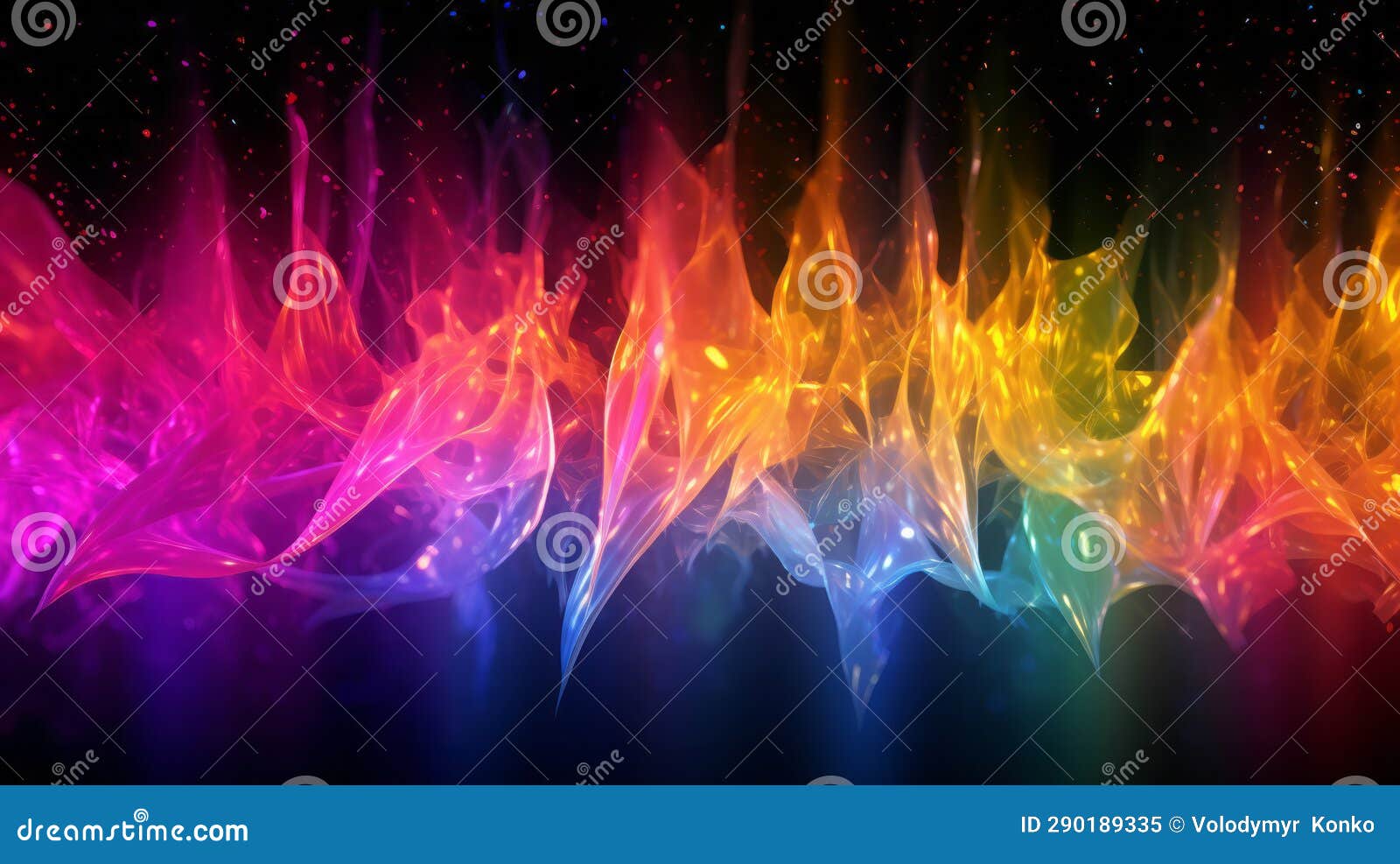 A Vibrant Rainbow Gradient Background Contrasted with Black. Generative ...