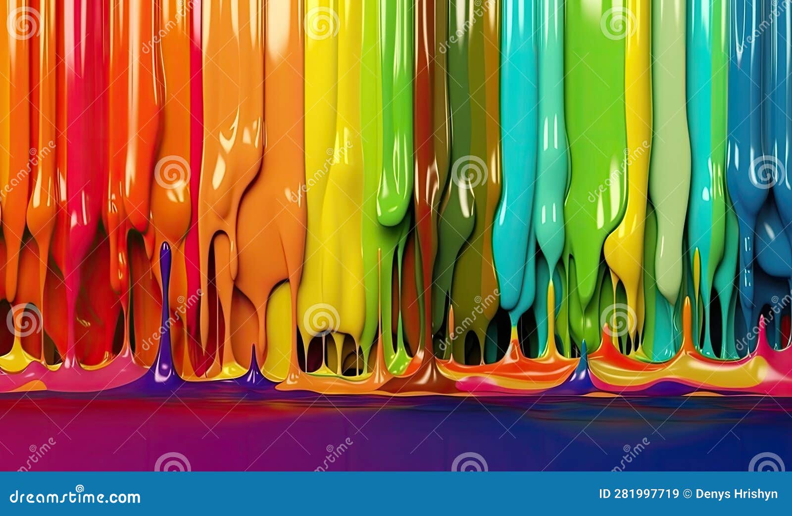 Vibrant Rainbow Hues Drip in Abstract Fantasy Design Creating Using ...