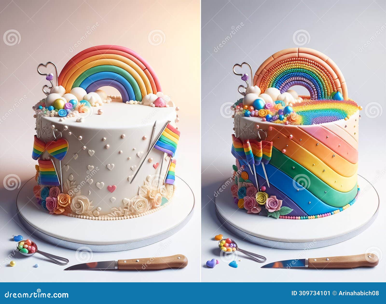 Vibrant Rainbow Layer Cake Celebrating LGBT Pride and Joy Stock Image ...