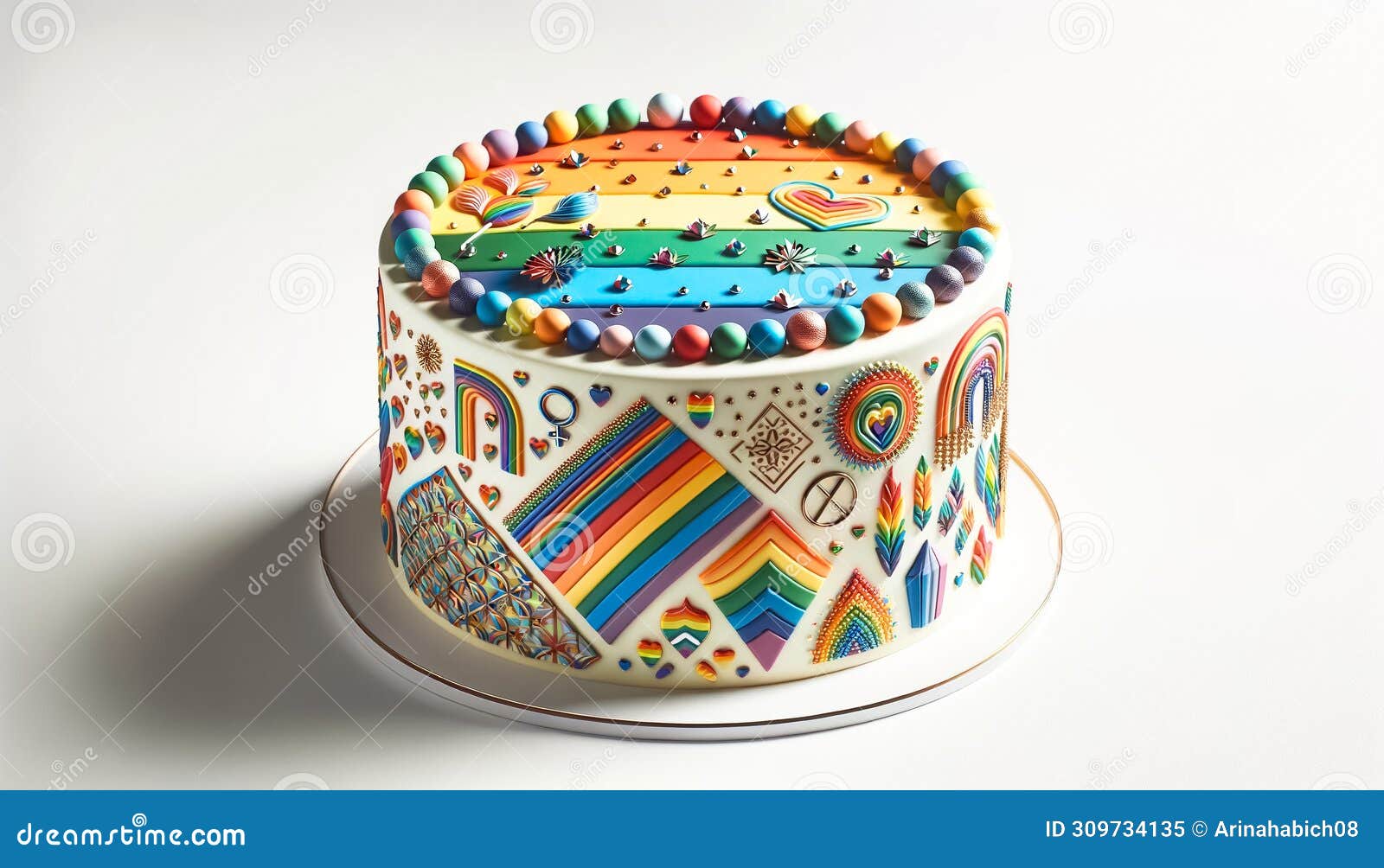 Vibrant Rainbow Layer Cake Celebrating LGBT Pride and Joy Stock Image ...