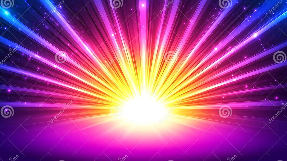 Vibrant Rainbow Light Rays Burst Background Stock Illustration ...