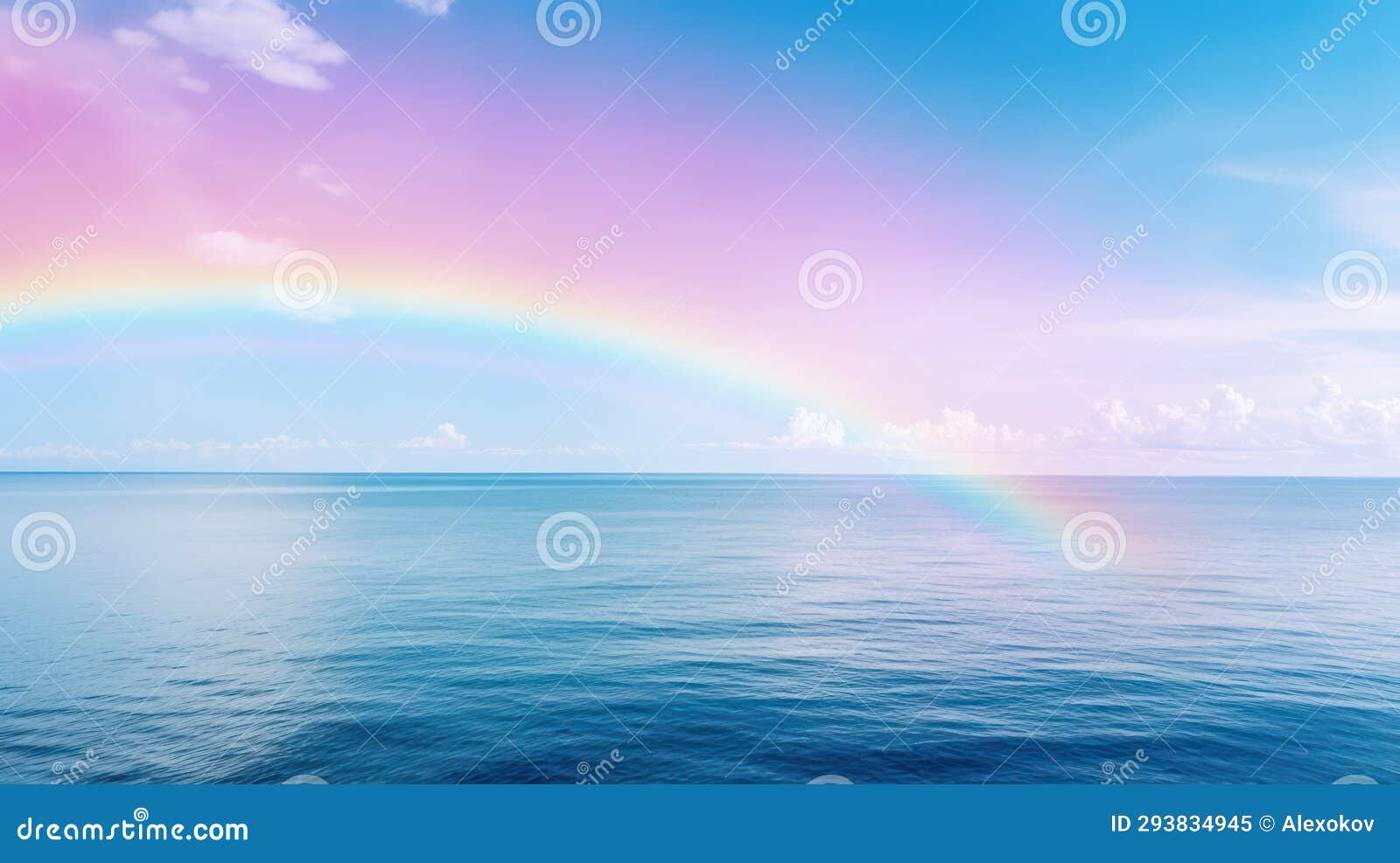 Vibrant Rainbow Over Ocean and Land AI Generated Stock Illustration ...