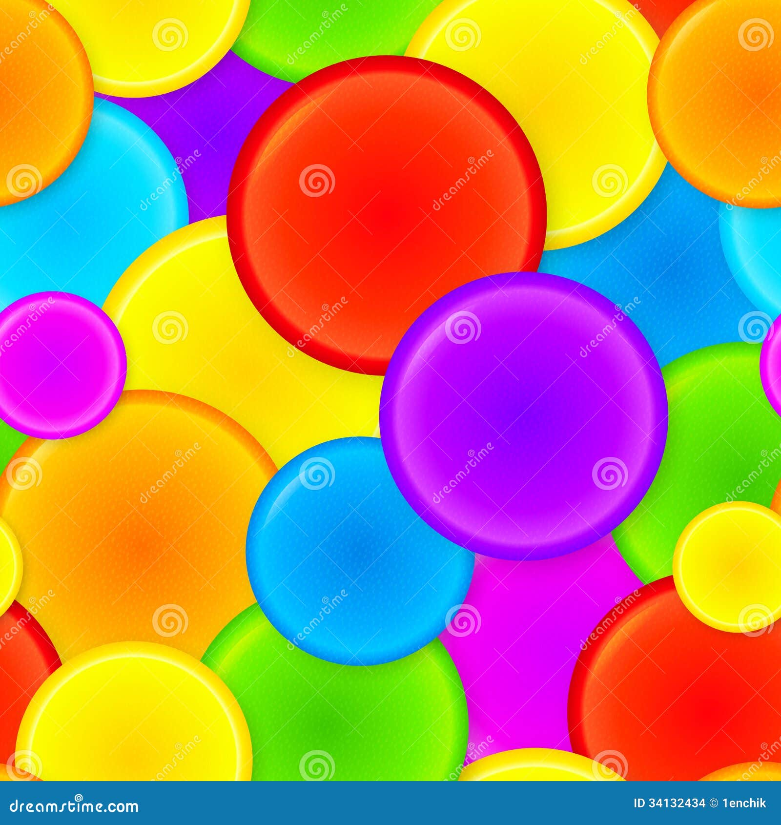 Vibrant Rainbow Plastic Circles Seamless Pattern Stock Vector ...