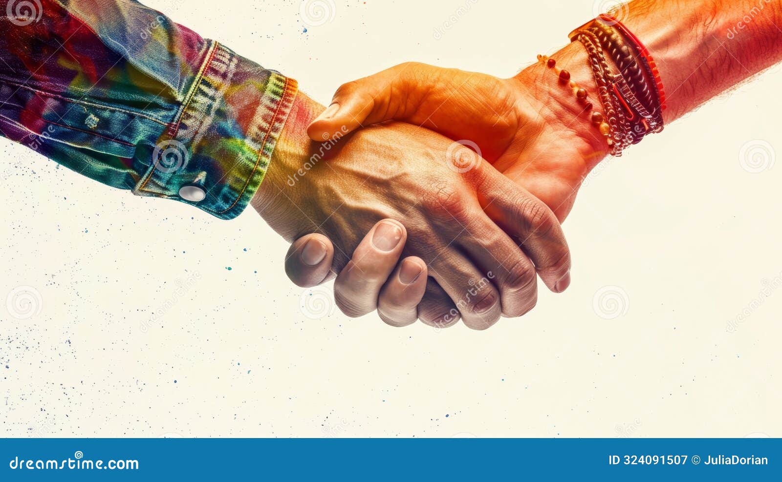 Vibrant Rainbow and Subtle Grey Silhouettes Holding Hands in Unity on ...