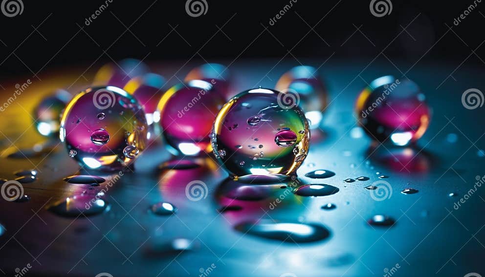 Vibrant Raindrop Sphere Reflects Nature Beauty in Abstract Water ...