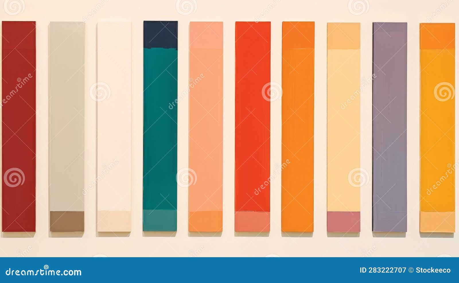 Vibrant Rectangular Forms on Beige Wall Print Stock Illustration ...