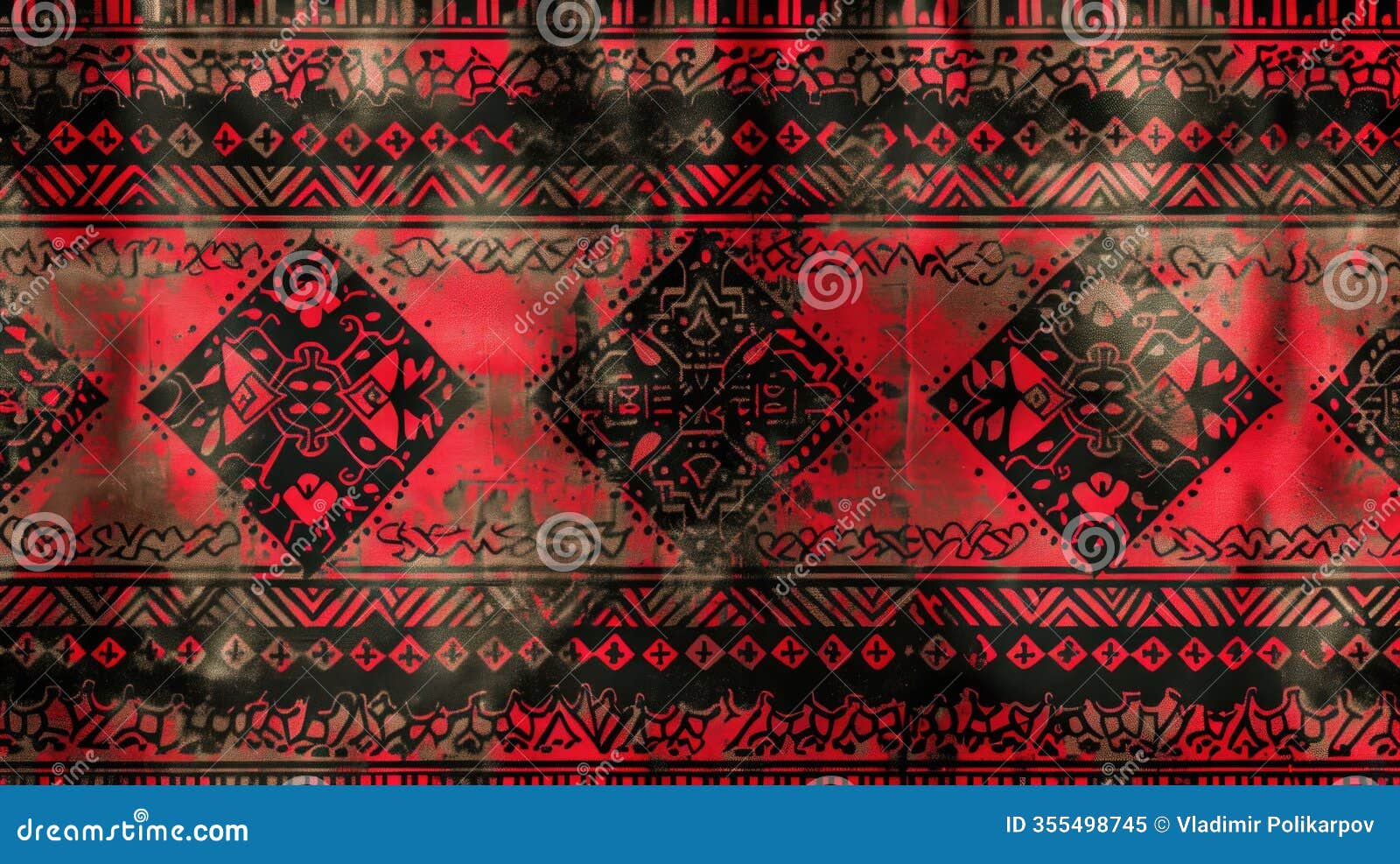 A Vibrant Red and Black Pattern on a Dark Black Background, Perfect for ...