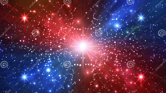 Vibrant Red and Blue Cosmic Explosion Background for Sci-Fi and Tech ...