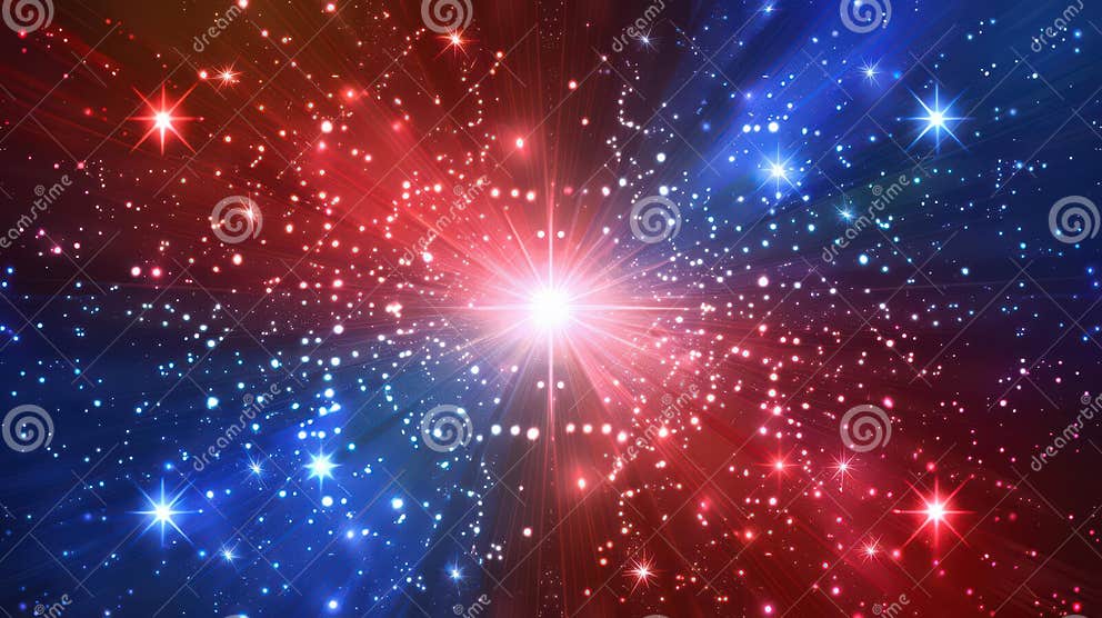 Vibrant Red and Blue Cosmic Explosion Background for Sci-Fi and Tech ...