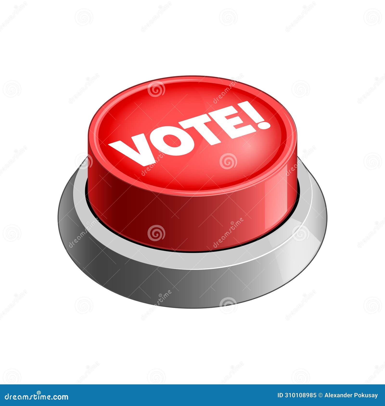 Red Vote Button on White Background Vector Stock Vector - Illustration ...
