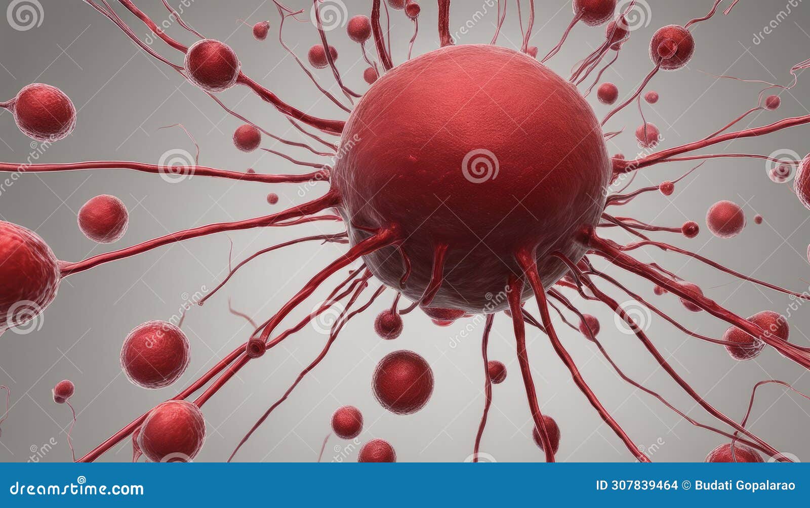 Vibrant Red Cells in a Microscopic World Stock Illustration ...