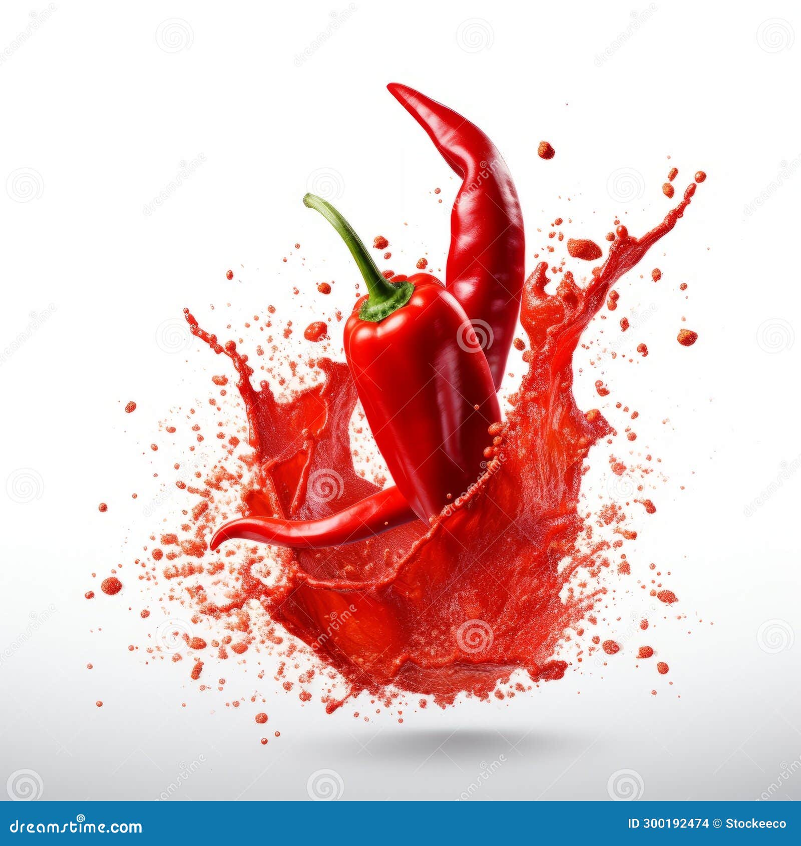 Vibrant Red Chili Pepper Splash Realism with Surrealistic Elements ...