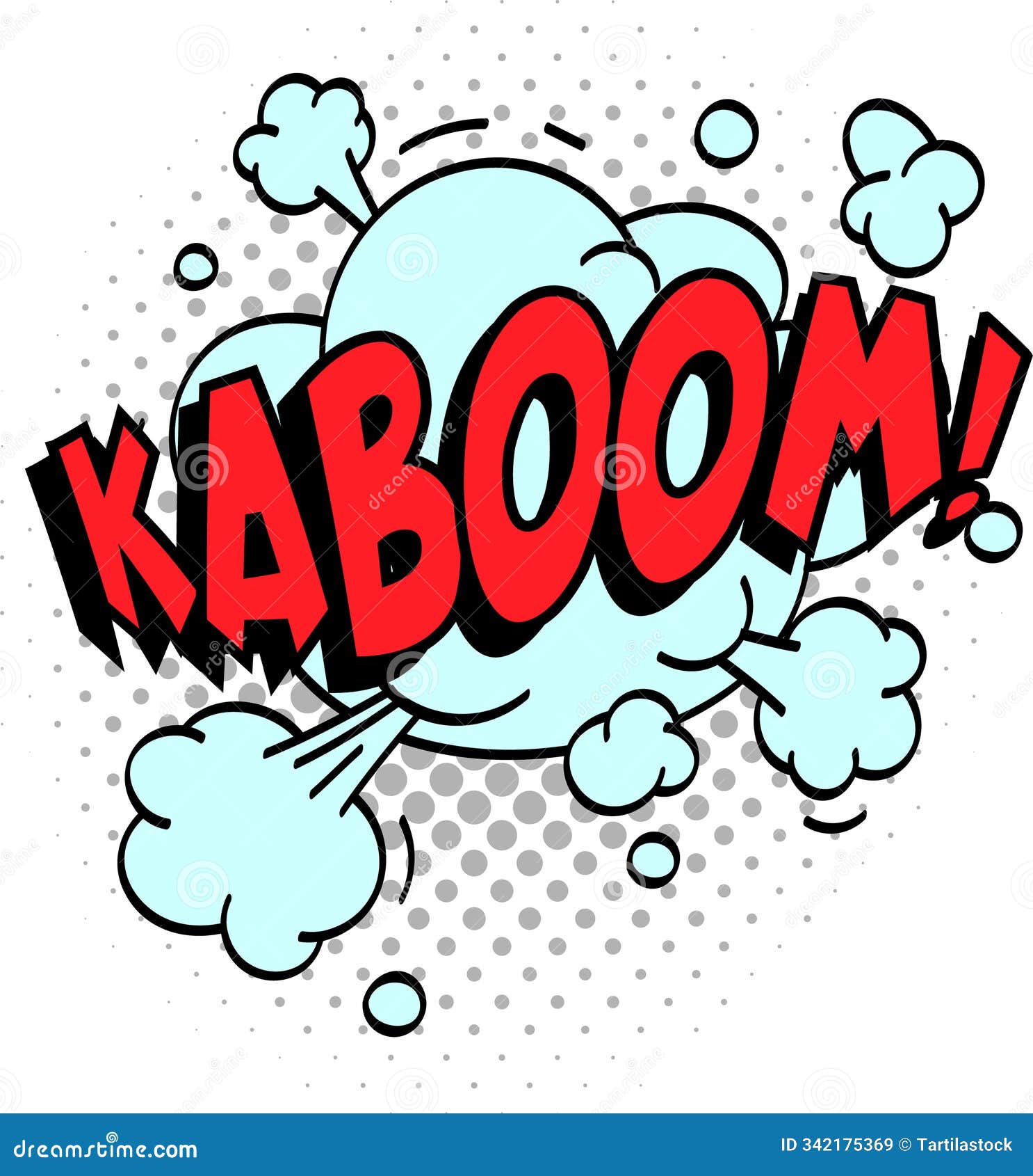 Vibrant Red Comic Book Explosion Bursts with Smoke Clouds and Halftone ...