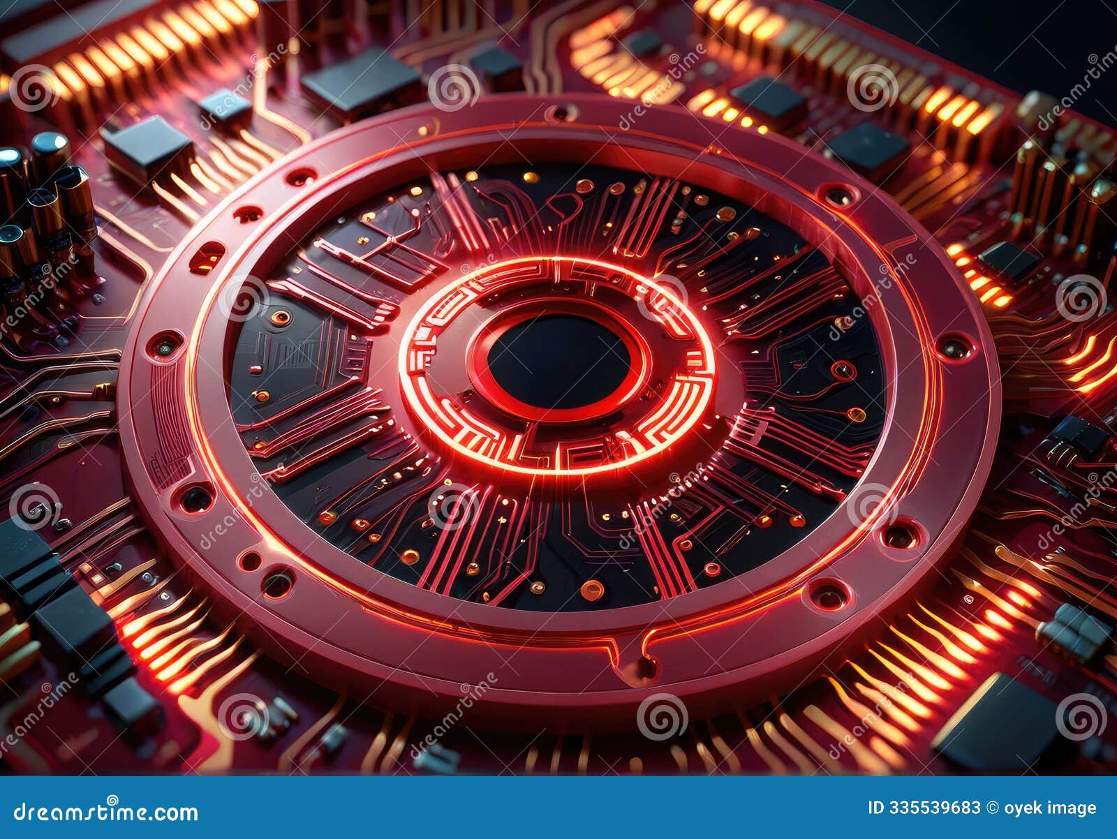 The Core Eye Center Of Power Absorbed Sci Fi Art Royalty-Free Cartoon ...